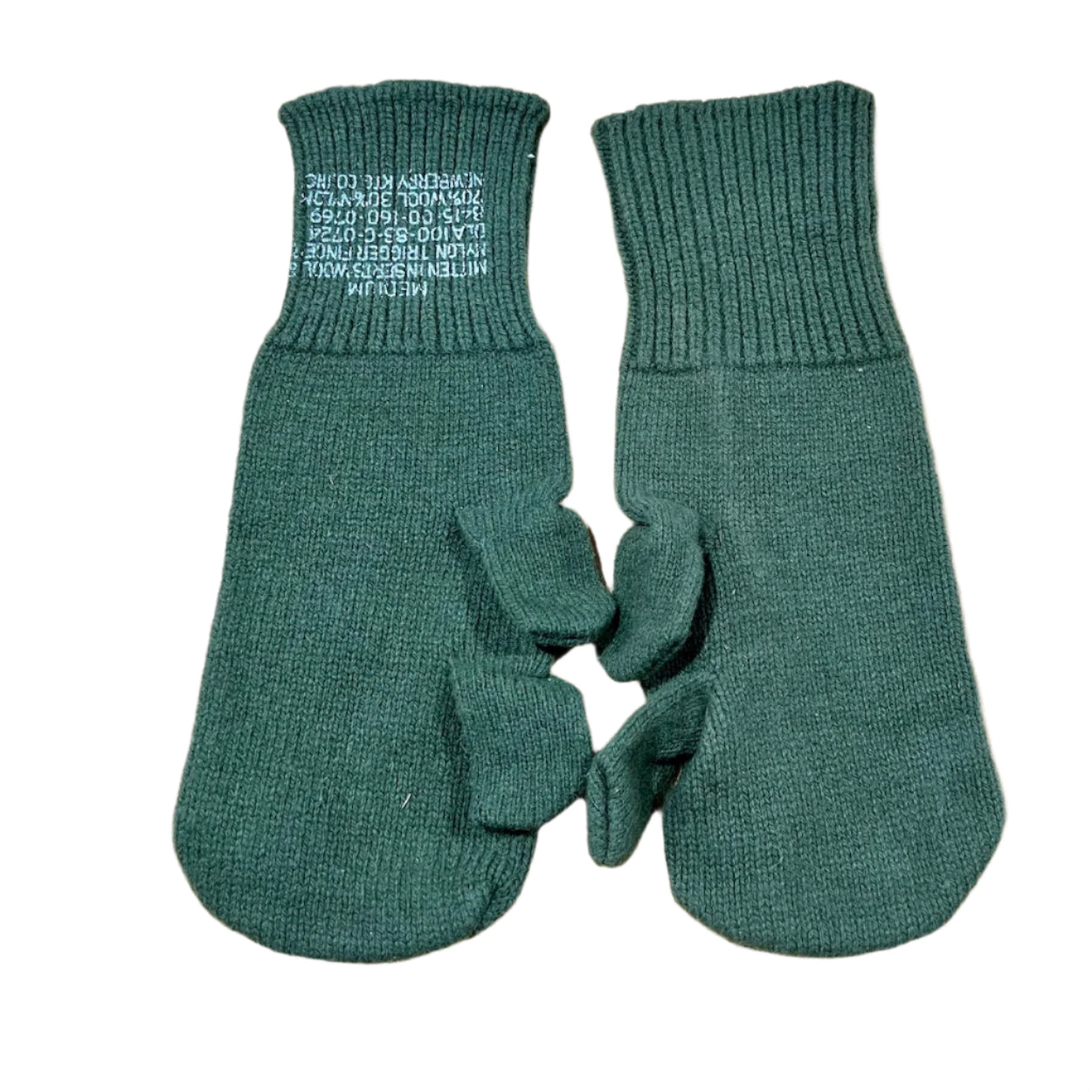 US Military Wool Trigger Finger Mitten Liners - Medium Size - Genuine ...